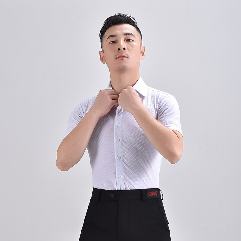 Modern Dance Clothes Men'S Ballroom Dance Shirt La... – Grandado