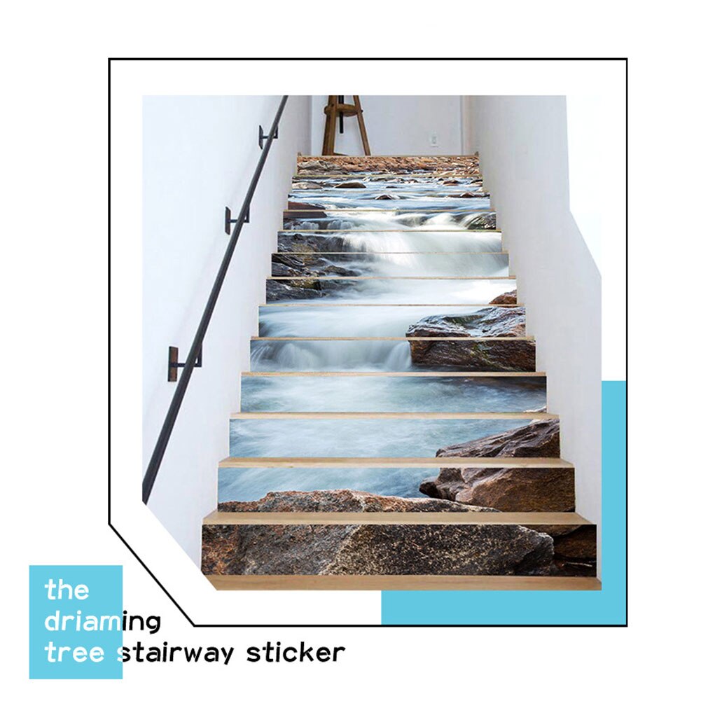 13pcs Stair Stickers Flowing Water Pattern Self-Ad... – Grandado