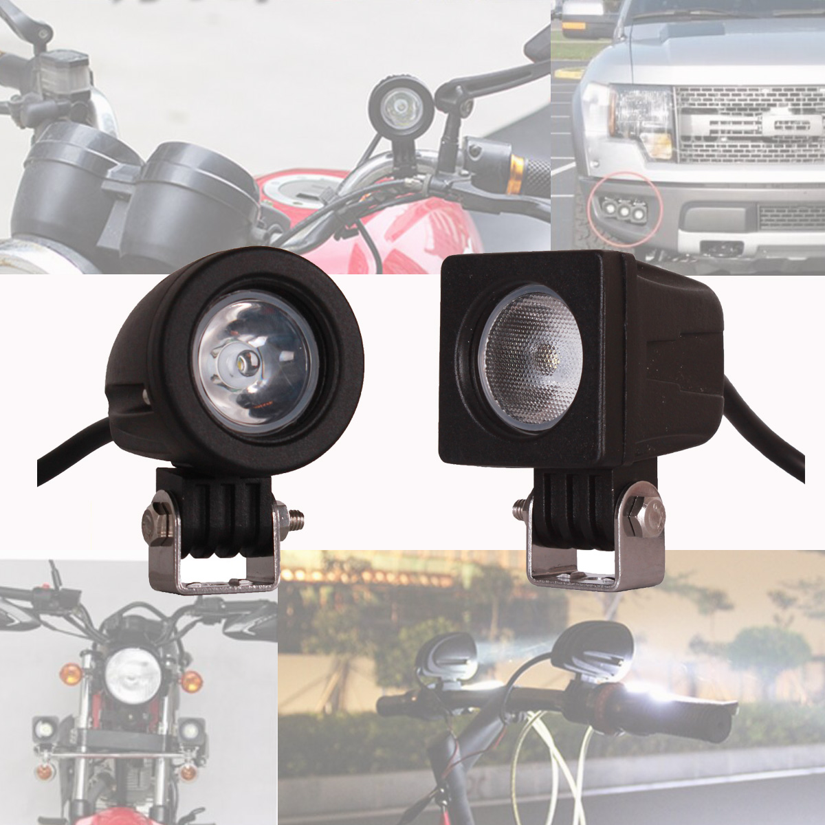 10w led arbetsljus 12v 24v 2 tums mini bil bil las... – Vicedeal