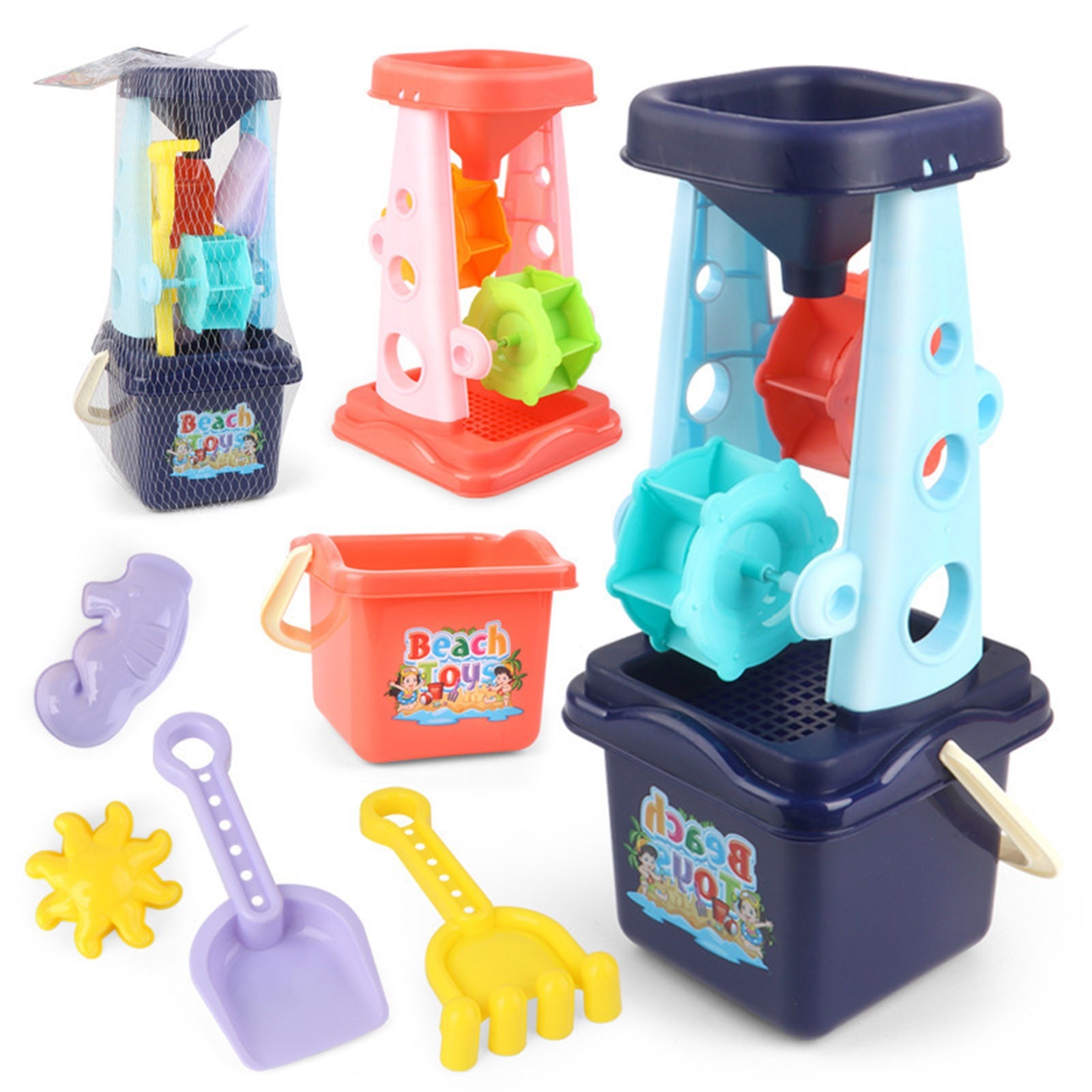 5PCS/ Set Beach Sand Toys Filtering Sand Funnel Bu... – Grandado