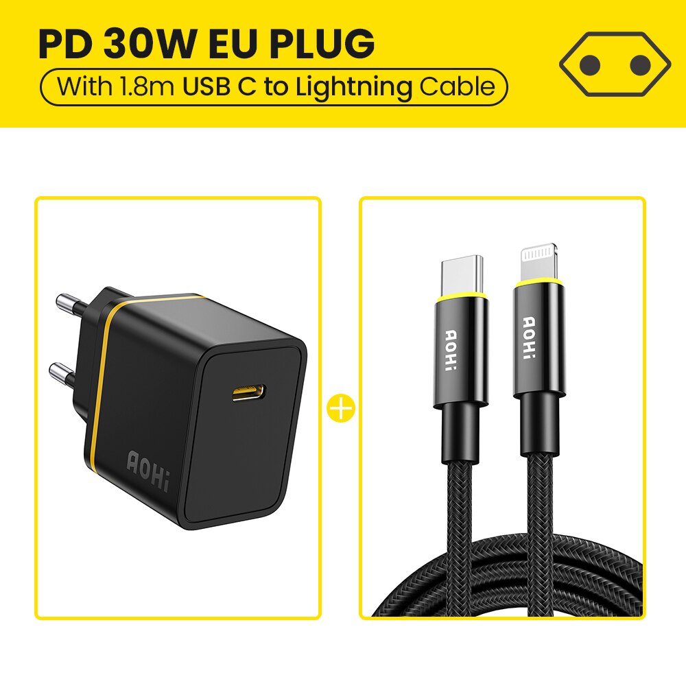 AOHI Type C Fast Charger 30W PD Quick Charging USB... – Vicedeal