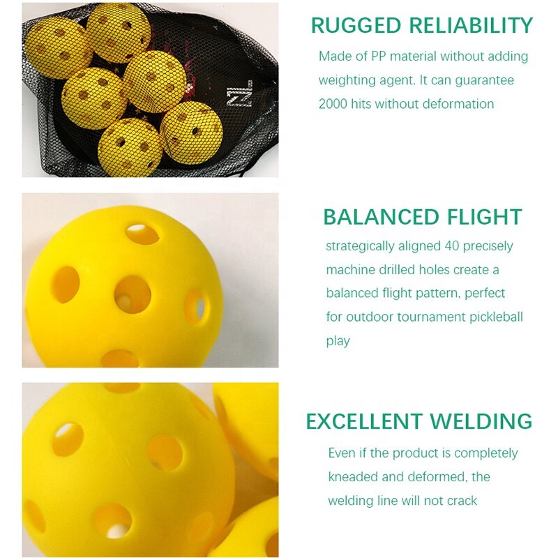 12pcs Pack Indoor Pickleball Balls 26 Holes Traini... – Grandado