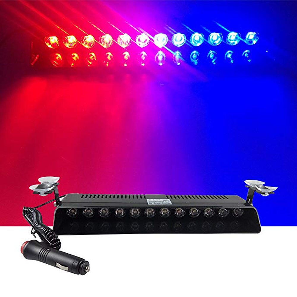 Car Strobe Flashing Lights Lamp 12LED Red Blue Yel... – Vicedeal
