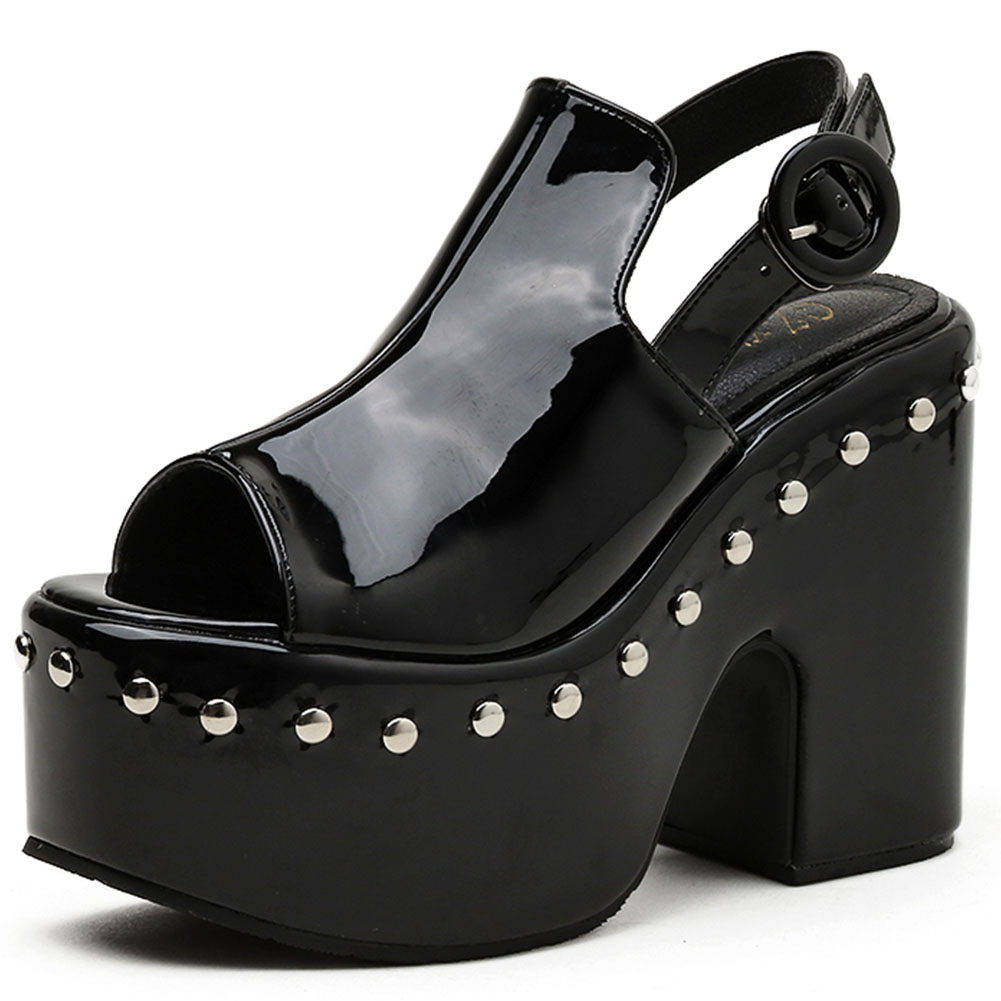 GIGIFOX Chunky Heels High Heel Platform Leisure Co... – Grandado