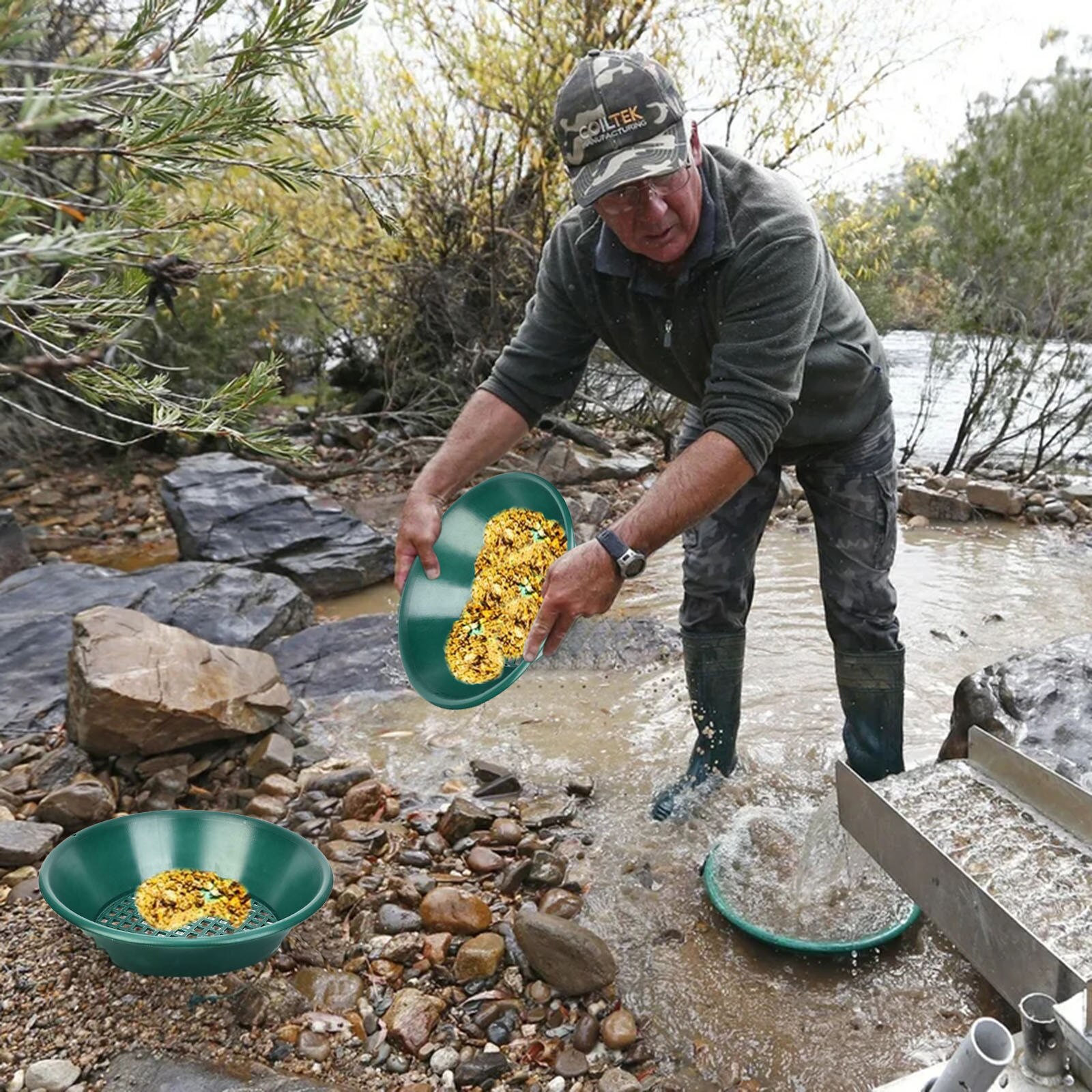 Green Gold Pan Sifting Classifier Mesh Screen Mini... – Vicedeal