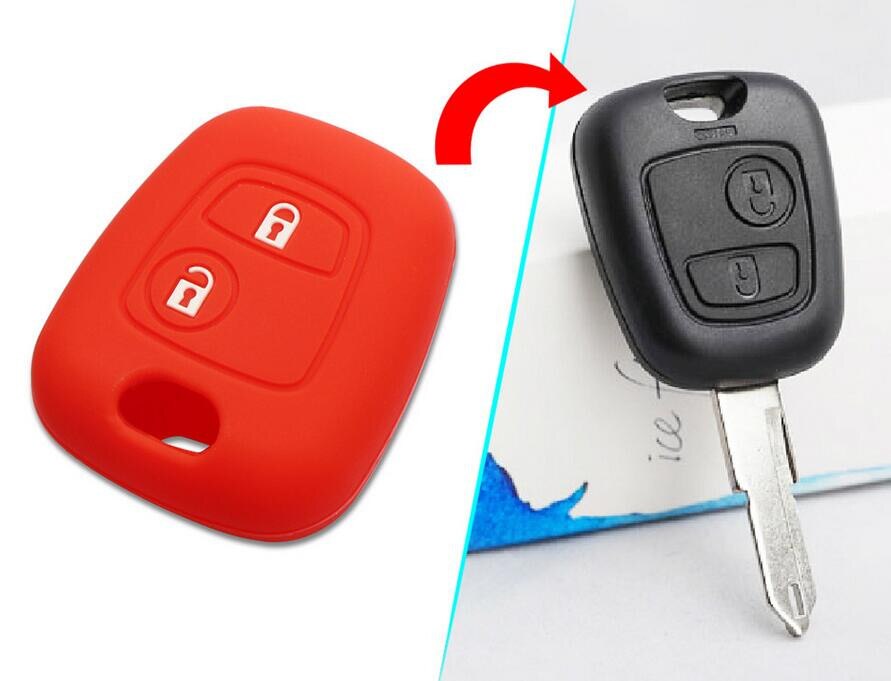 ZAD 2 Knoppen Siliconen autosleutel beschermhoes s... – Grandado