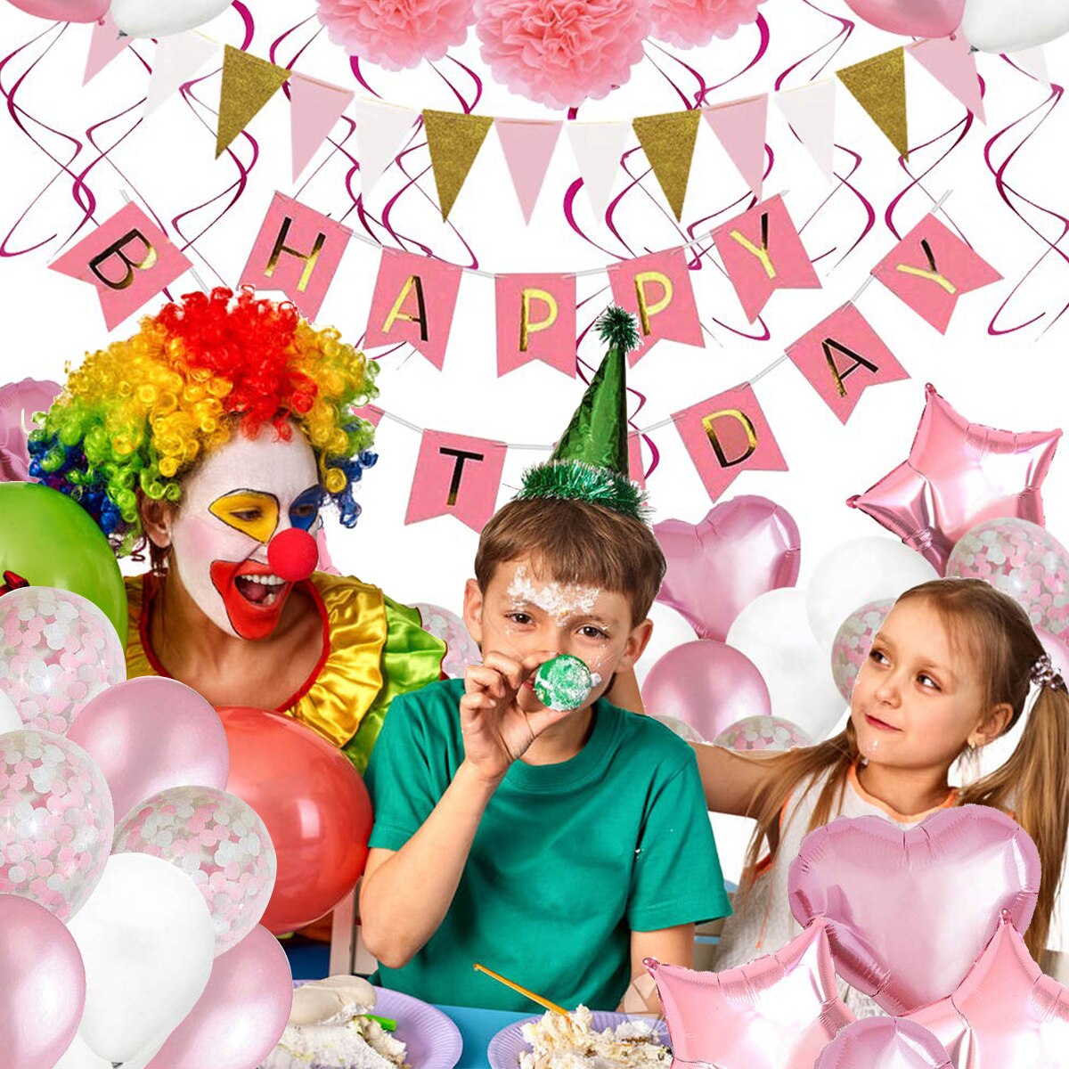 Birthday Party Supplies Decor Kit Foil & Latex Bal... – Grandado