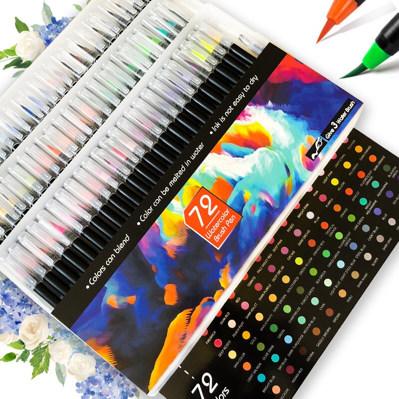 20/24/48/72PCS Watercolor Brush Marker Pen Art Fel... – Grandado