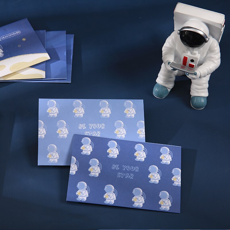 4 pcs Cute Astronaut Folding Greeting Card Planet ... – Vicedeal
