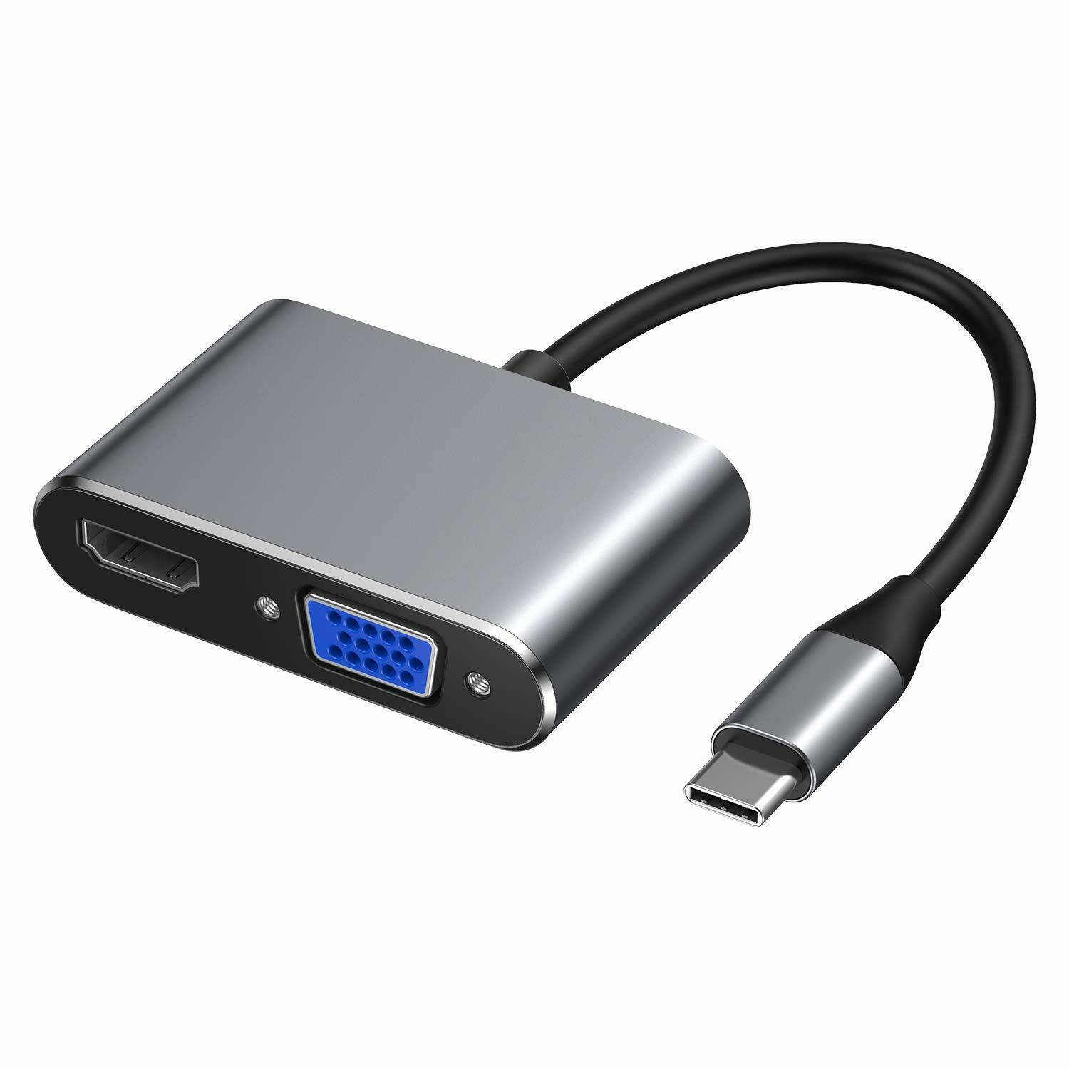 USB C to HDMI VGA Adapter, Type C to VGA HDMI Adap... – Grandado