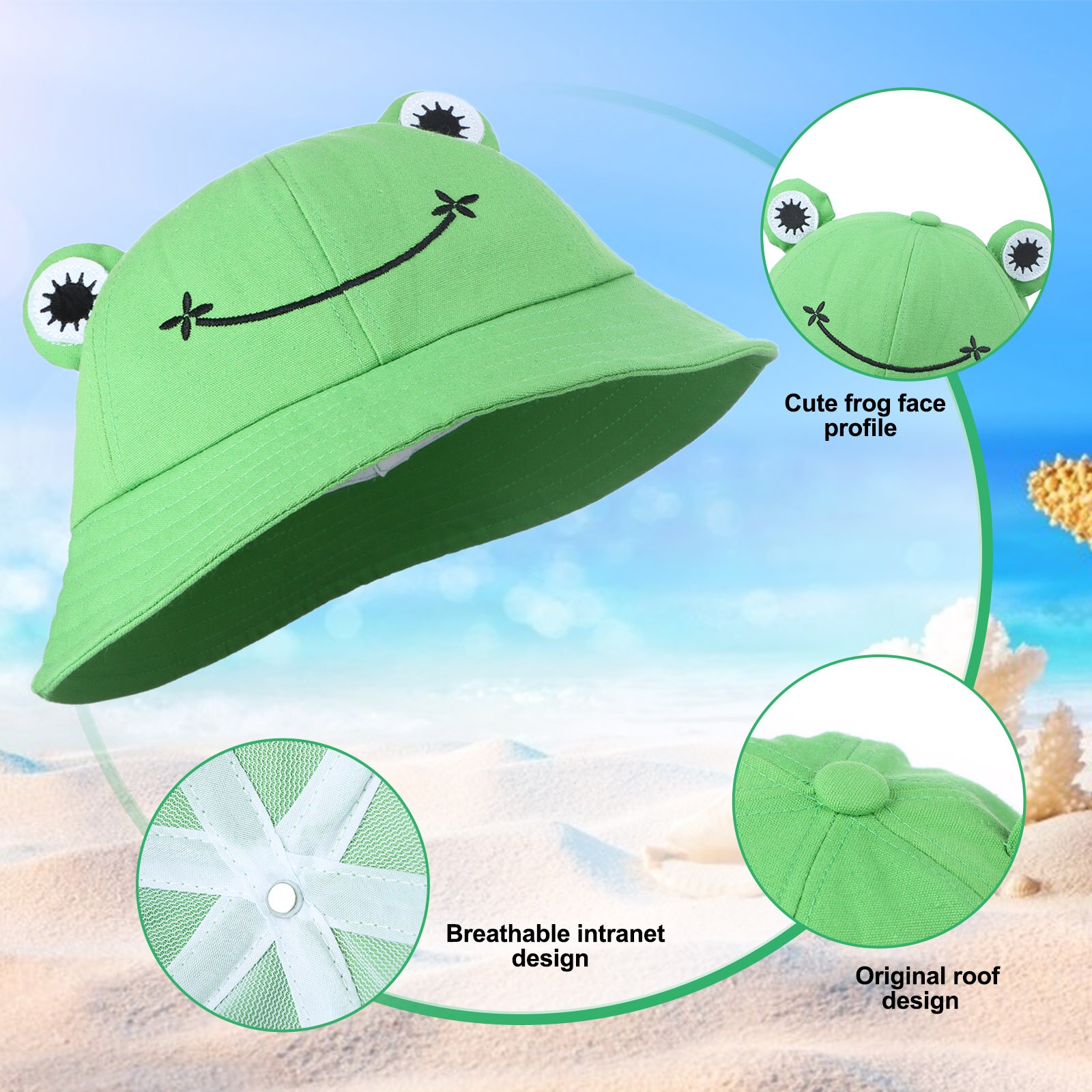Frog Bucket Hats Frog Shape Summer Fisherman Hats ... – Grandado