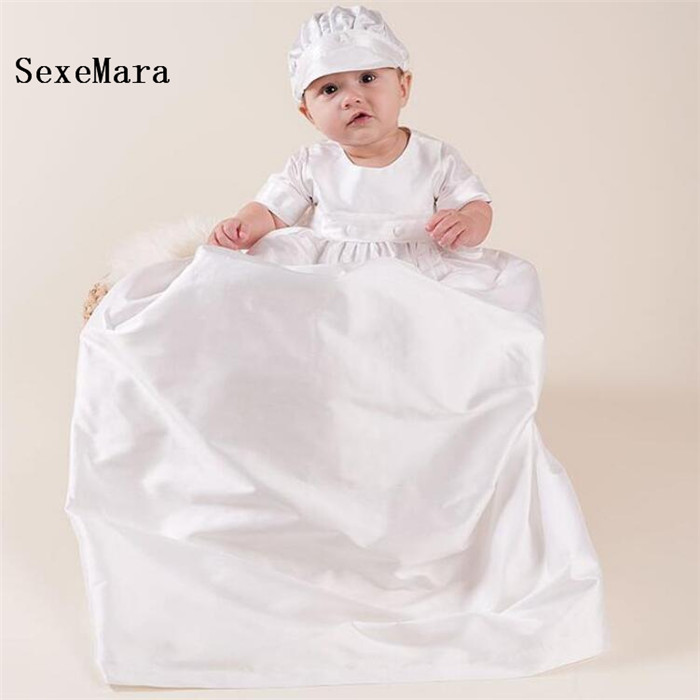 Baby Girls Christening Dress Baptism Gown Ivory La... – Grandado