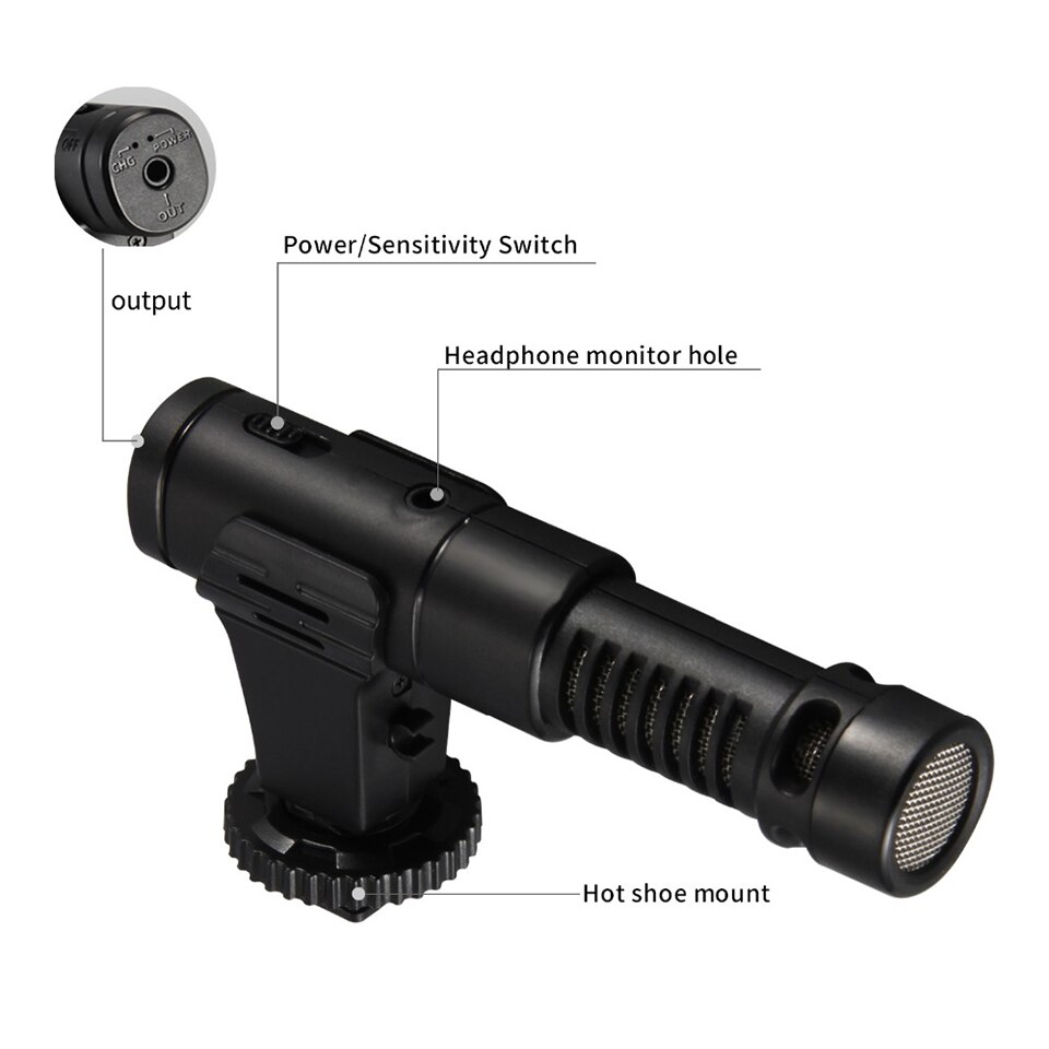 MIC-07 Super 3.5mm Stereo Microphone VLOG Photogra... – Vicedeal