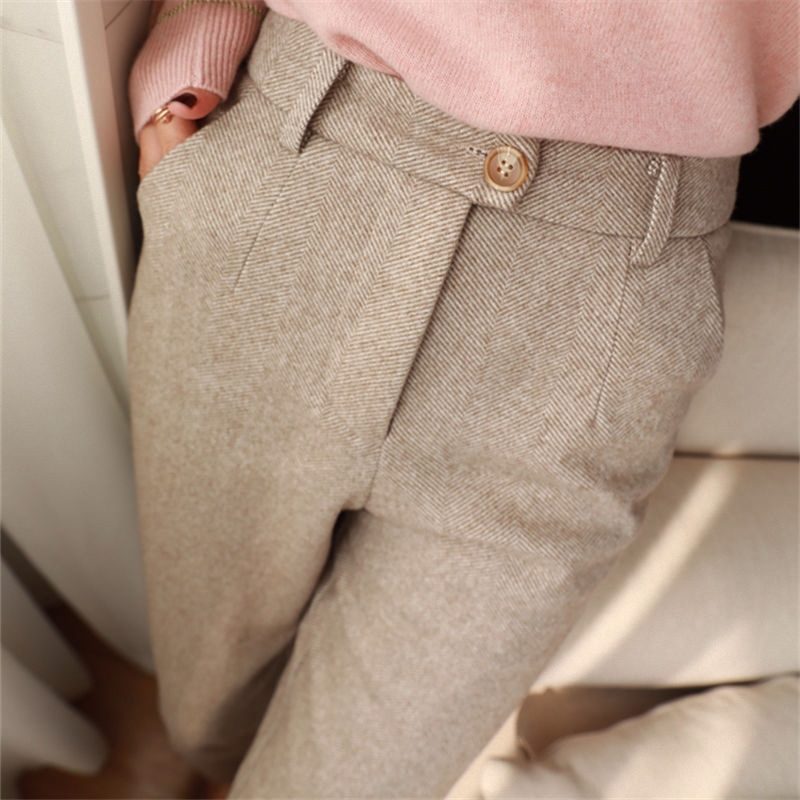 Woolen Pants Women's Harem Pencil Pants Fall/Winte... – Grandado