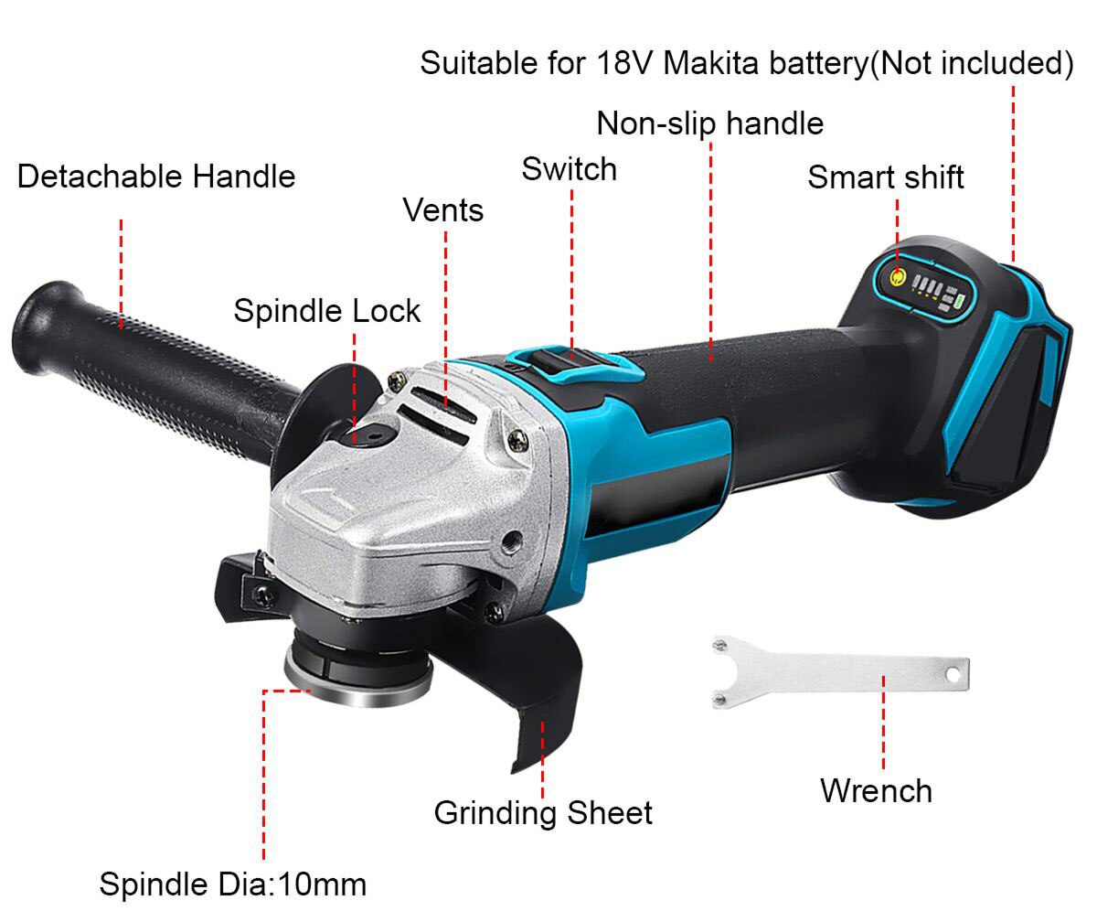 100/125mm Brushless Electric Impact Angle Grinder ... – Vicedeal