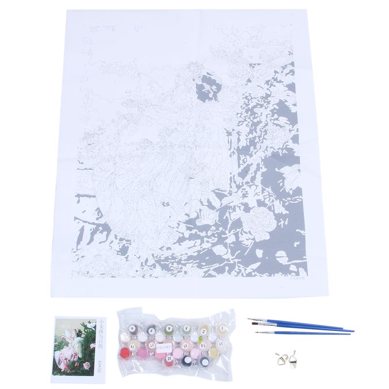 Diy Olieverf, Paint Op Nummer Kit-Meisje En Witte ... – Vicedeal