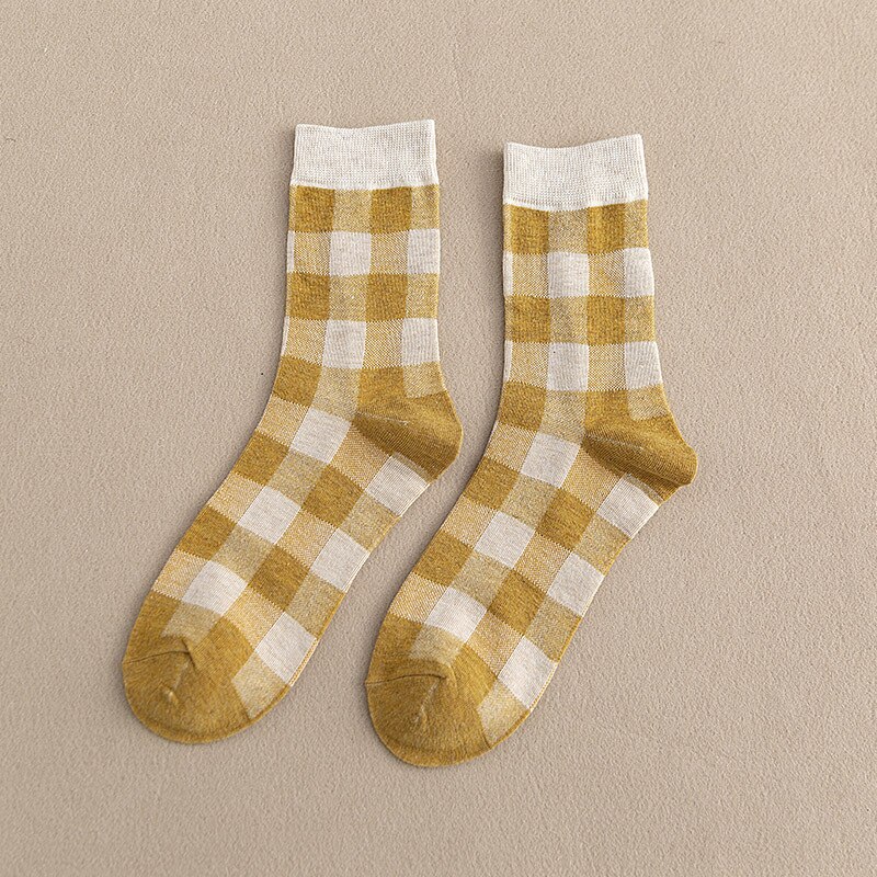 Classic Woman's Cotton Socks Plaid Women's Socks G... – Vicedeal