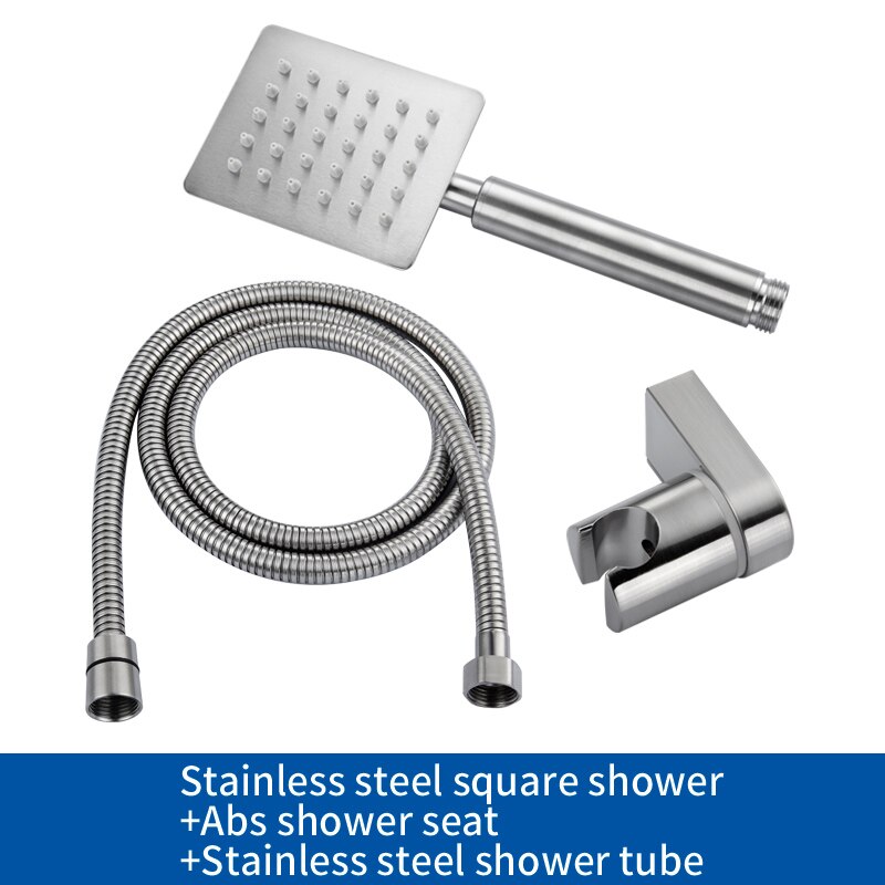 Brushed Nickel Square Hand Hold Shower Set With Ho... – Grandado