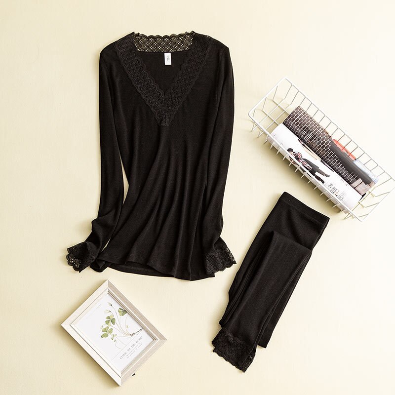 Women Autumn Winter Wool Long Johns 82%Wool 18%Sil... – Grandado