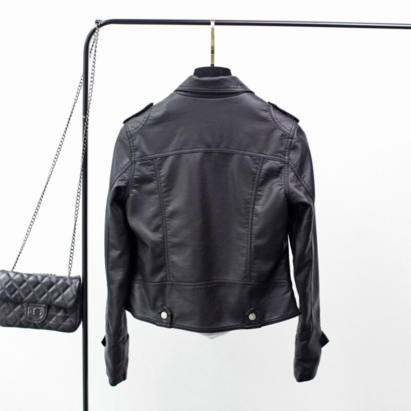 Fitaylor Autumn Spring Rivet Pu Leather Jackets Wo... – Grandado