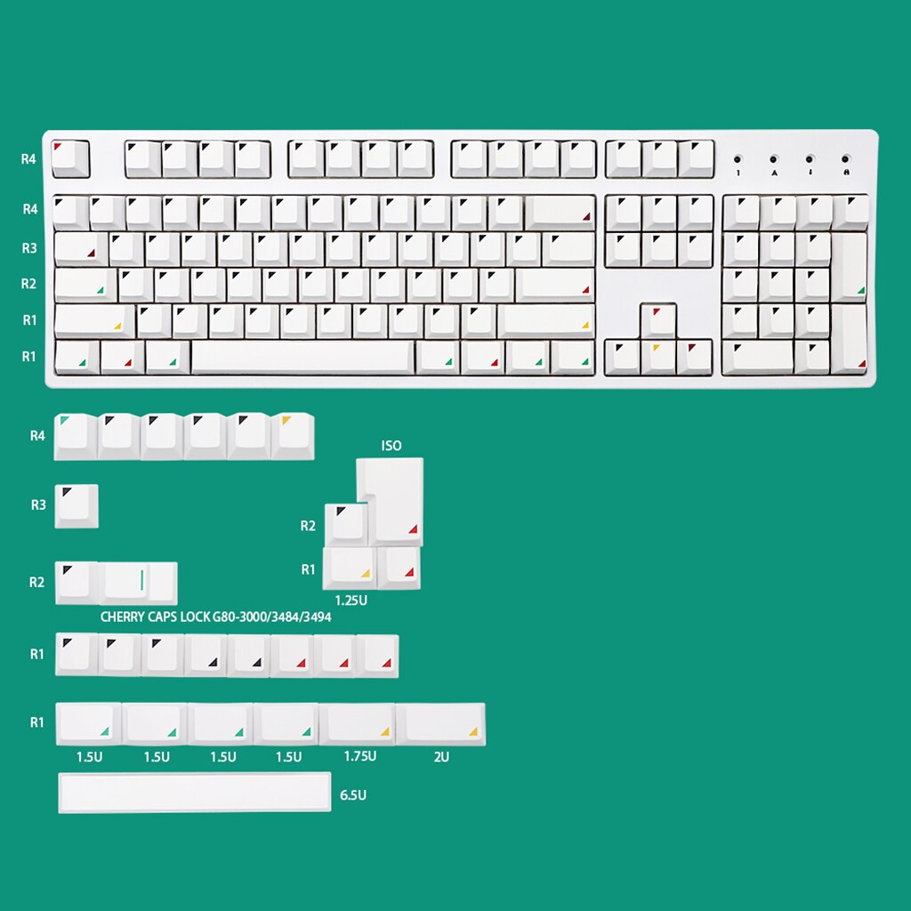 132 Custom PBT Keycap White Triangle Cherry Profil... – Grandado