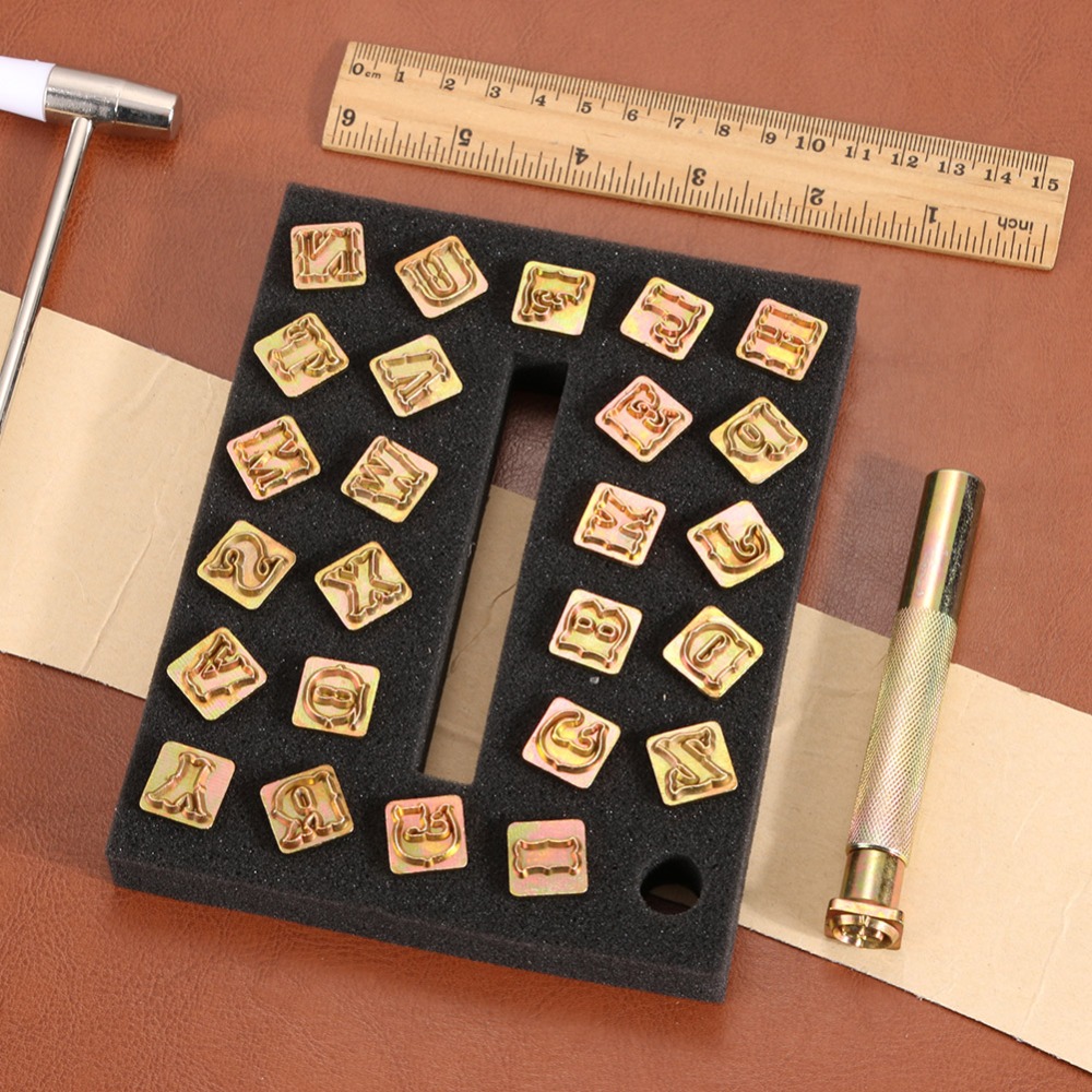 9/26/36Pcs Alphabet Letter Leather Stamper Set Met... – Grandado