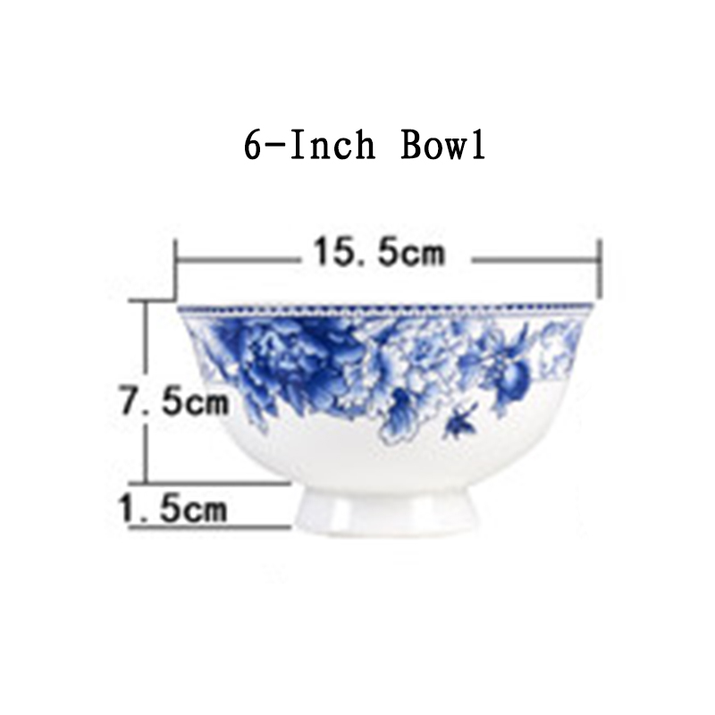 Blue and White Porcelain Rice Soup Bowl Chinese St... – Grandado