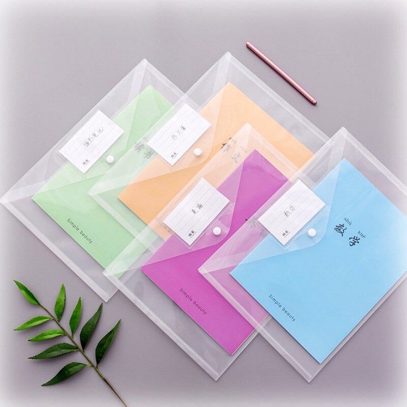 A4 Clear Frosted Folders Plastic Filing Bag Envelo... – Grandado