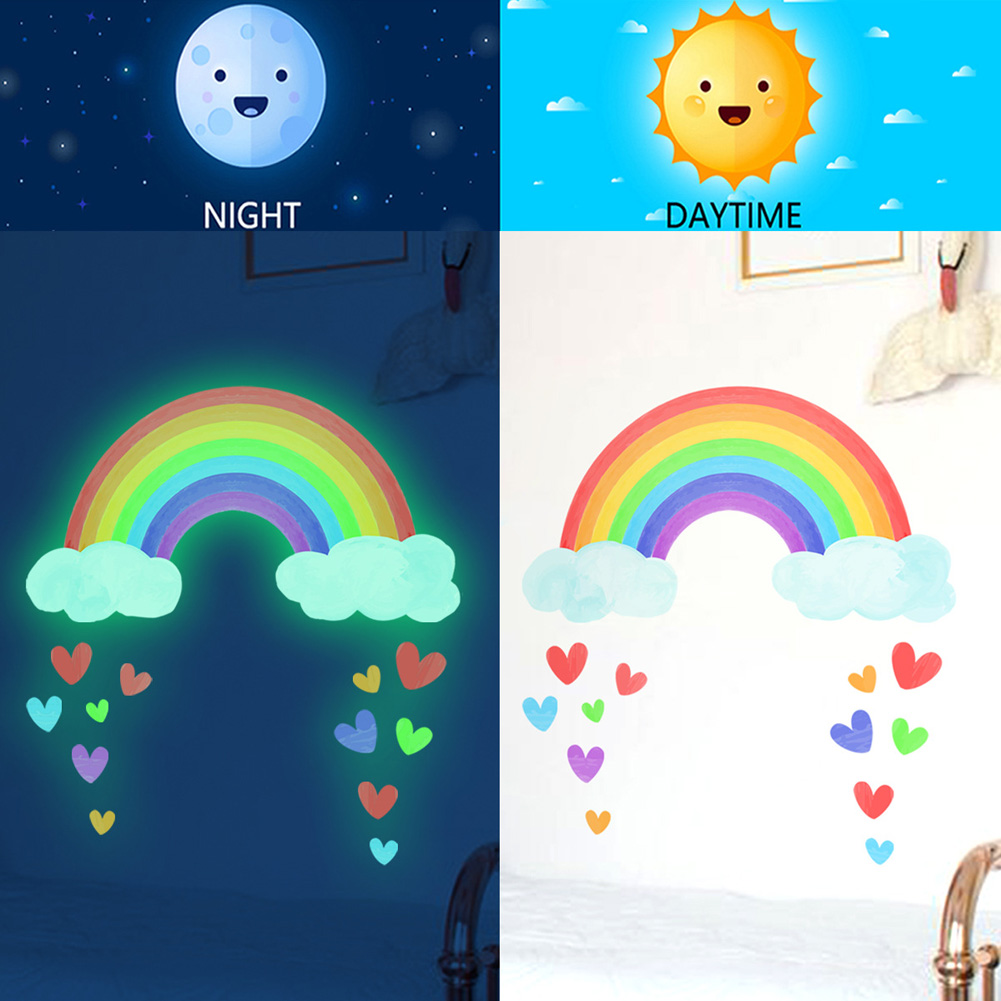 Cartoon Luminous Rainbow Clouds Wall Stickers For ... – Grandado