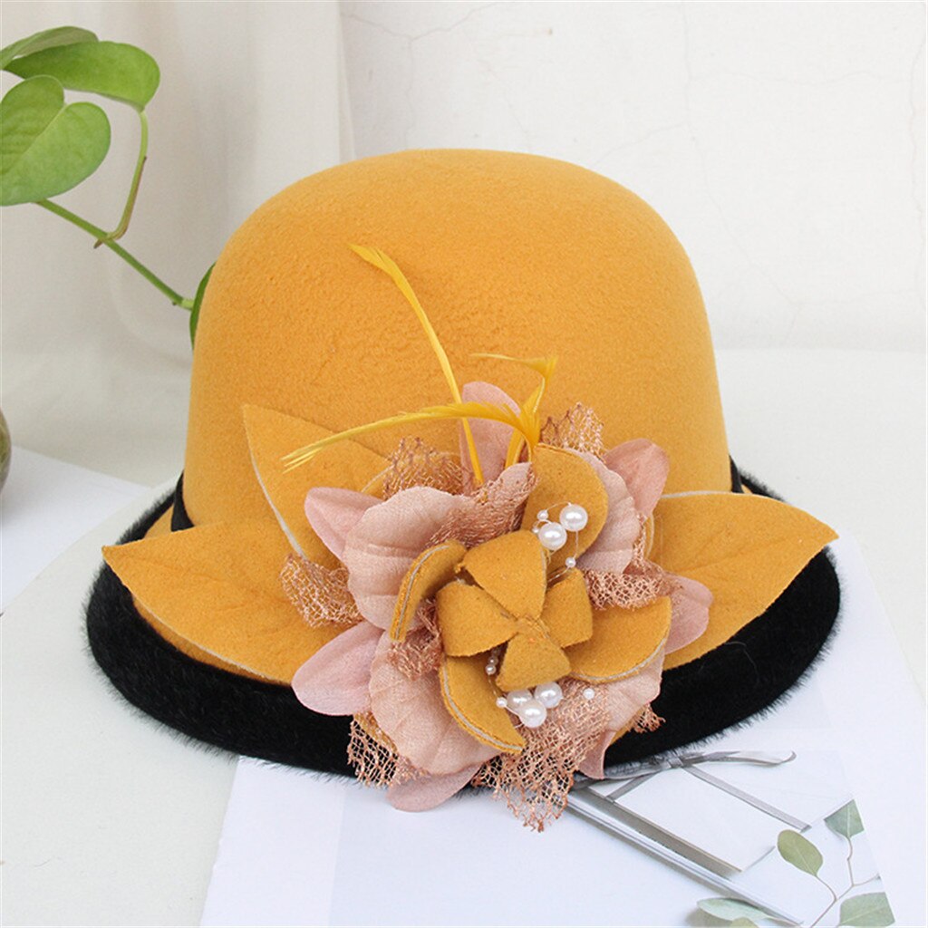 Women Floral Wool Cap Hats Fedoras Vintage Western... – Grandado