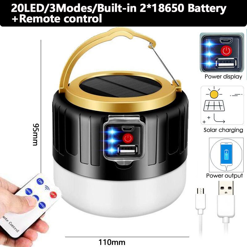 100w LED Solar Charging Bulb Energy saving Bulb La... – Grandado