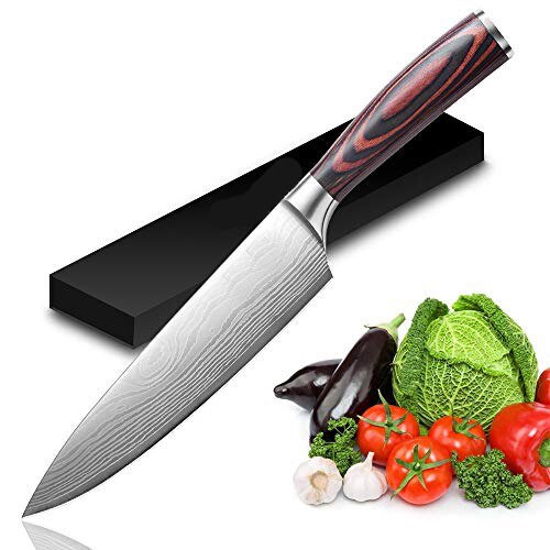 8inch Japanese Kitchen Knives Damascus Pattern Che... – Vicedeal