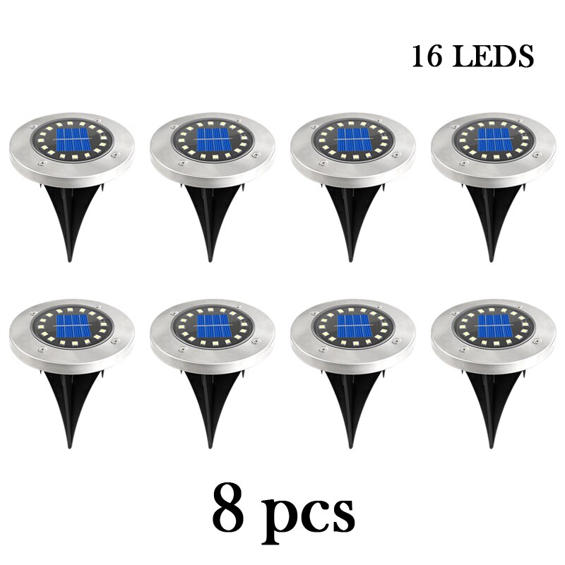 16 led solar udendørs havelys vandtætte sol jord l... – Vicedeal