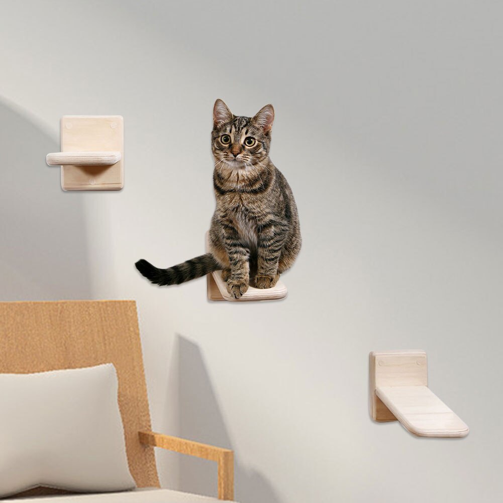 3PCS Cat Wall Frame DIY Cat Climbing Ladder Pine O... – Grandado