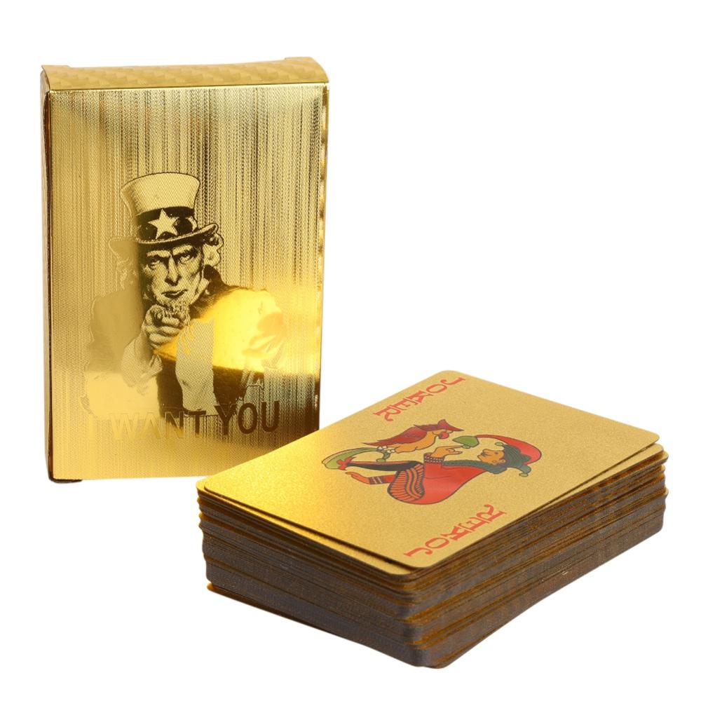 24K Gold Diamond Foil Poker Carta Luxury Playing C... – Vicedeal