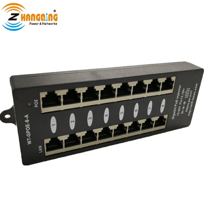 48V Multi Port Gigabit PoE Injector with 8 Ports P... – Grandado