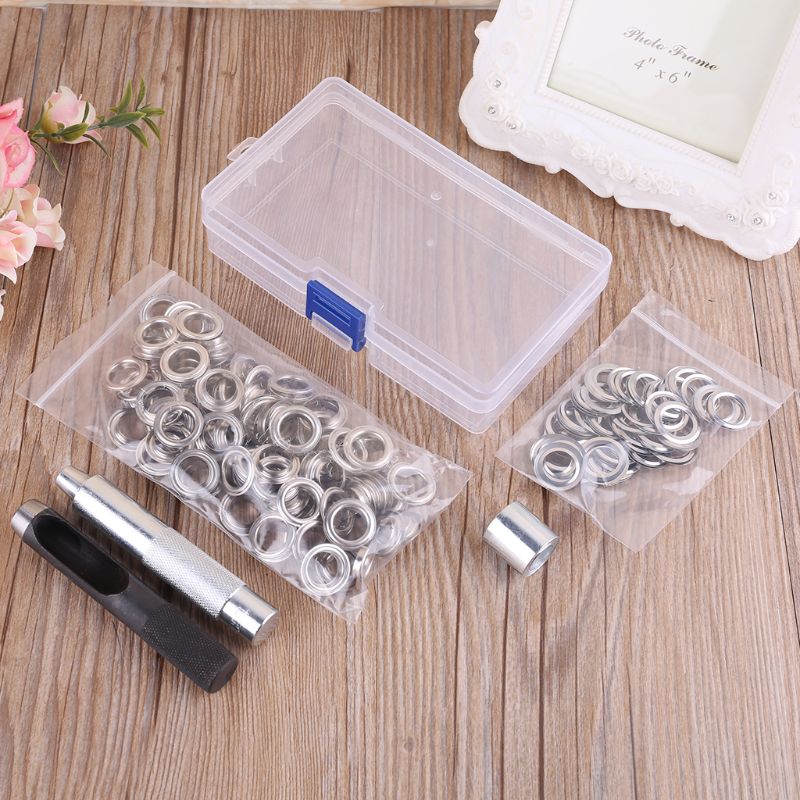 100 Sets 12mm Grommet Eyelets with Washers Punch T... – Grandado