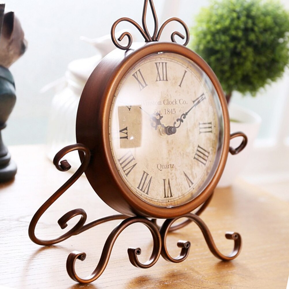 Vintage Clocks Silent Retro Iron Vintage Table Clo... – Grandado