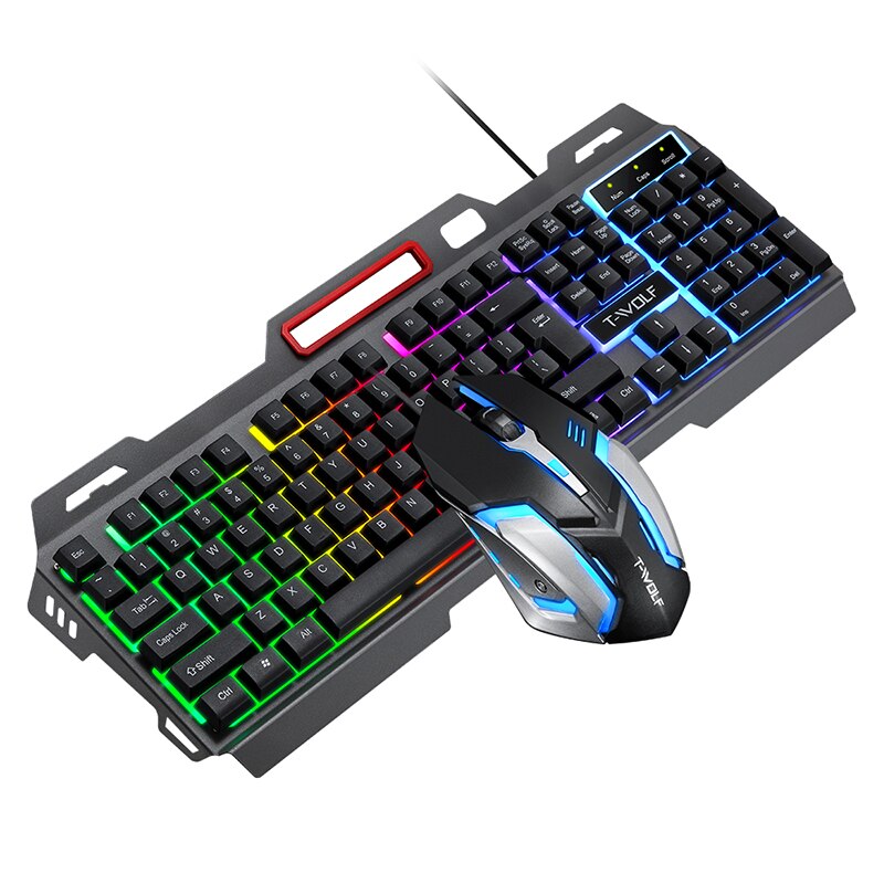 Gaming Keyboard And Mouse Wired Set Rainbow Backli... – Grandado
