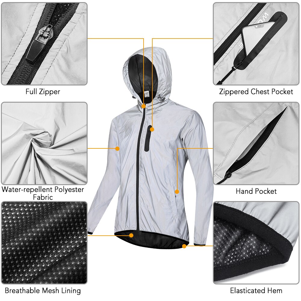 Waterproof Reflective Hooded Jacket Cycling Runnin... – Grandado
