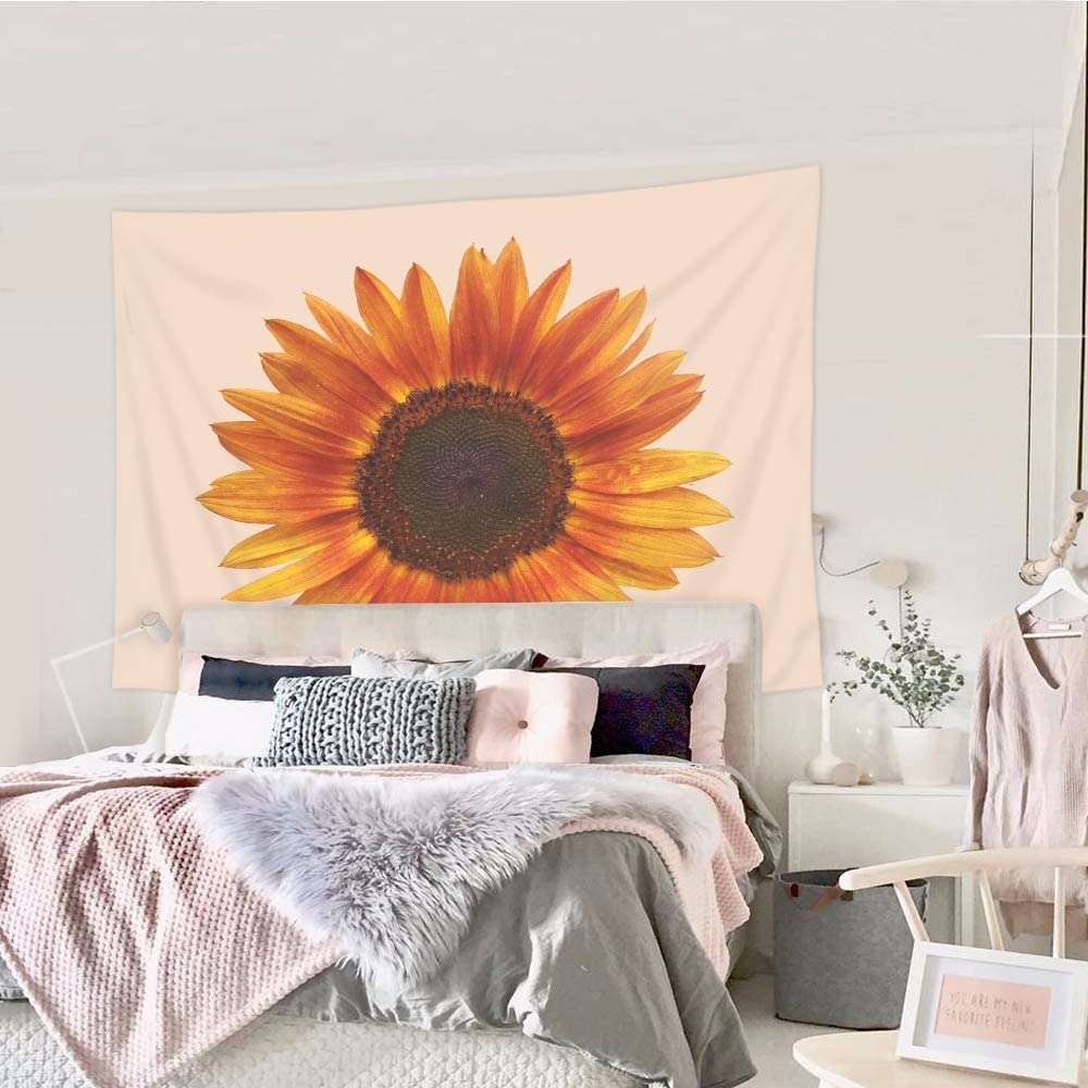 Yellow Sunflower Fresh Tapestry Spring Painting Fl... – Grandado