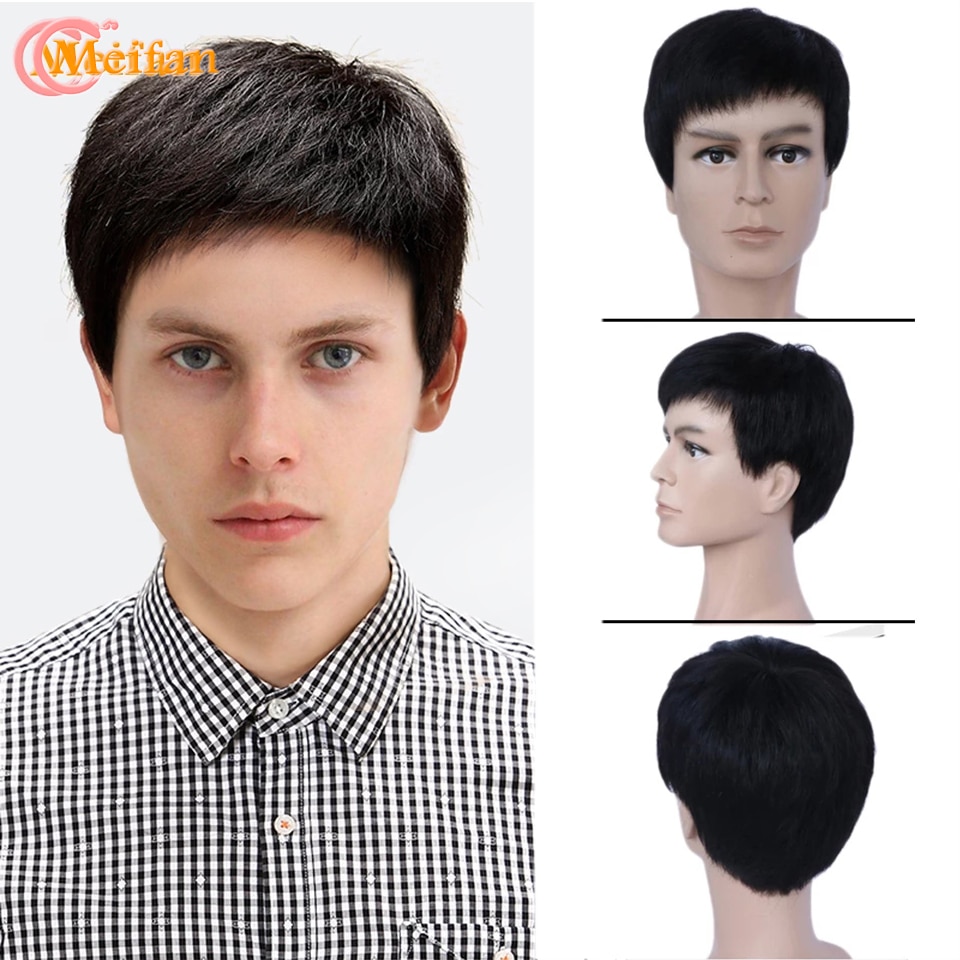MEIFAN Short Straight Hair Pieces with Bangs Wigs ... – Vicedeal