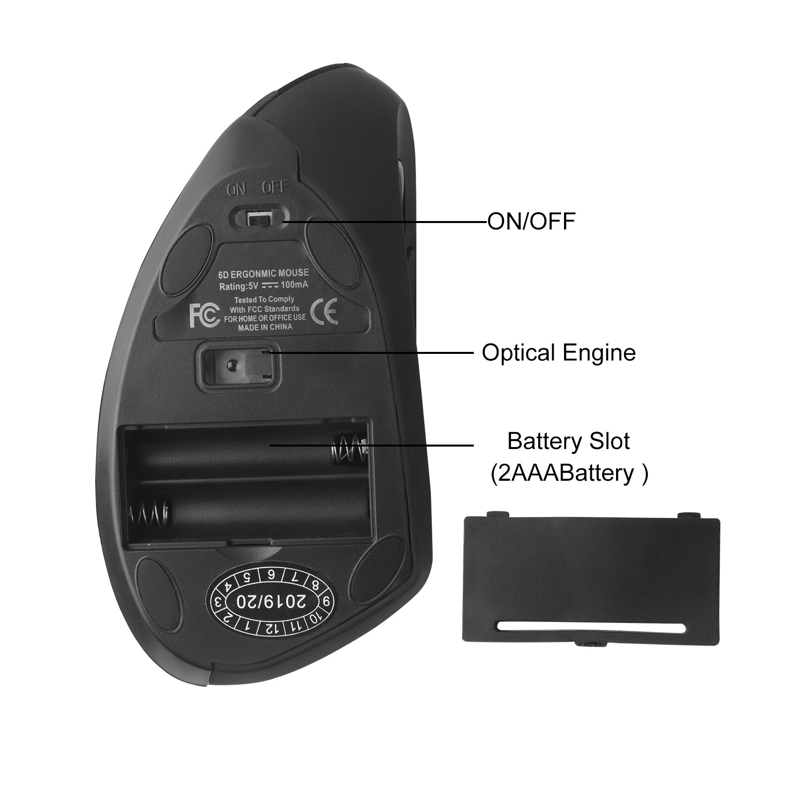 CHUYI 1600 DPI Bluetooth Wireless Vertical Mouse E... – Grandado