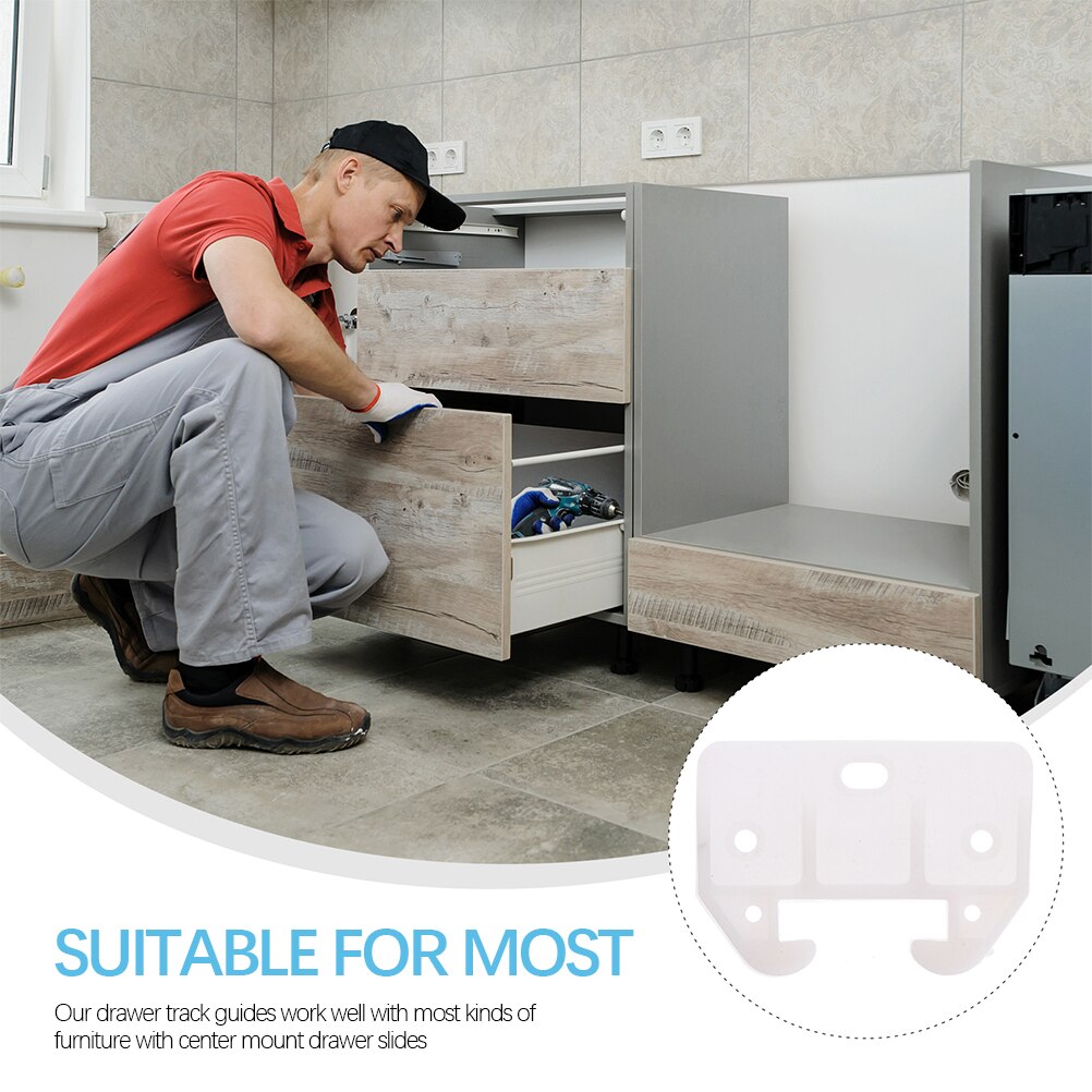 20pcs Drawer Rail Slides White Track Guides Furnit... – Grandado