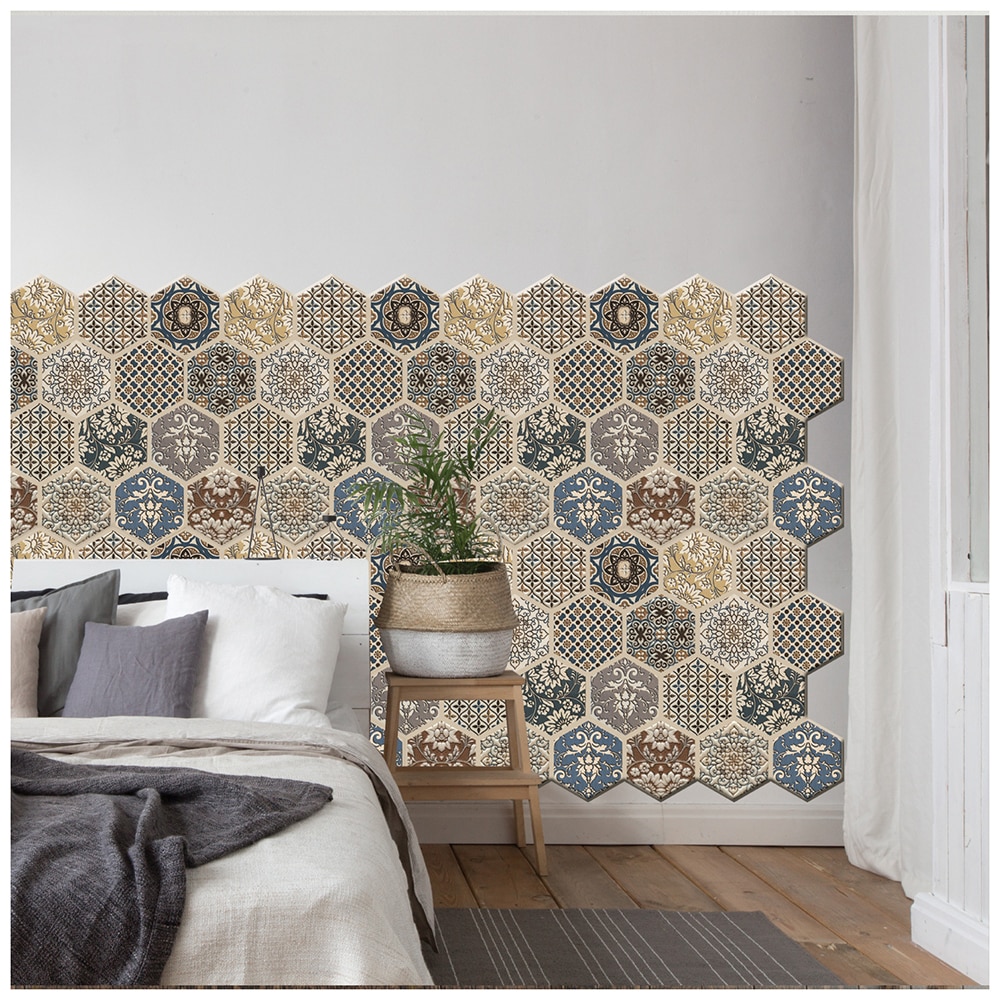 3D Grain Brick Wall Stickers Polygon Mosaic Stick ... – Grandado