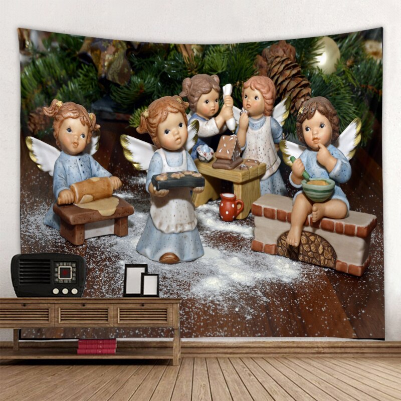 Christmas tapestry angel art ornaments Christmas h... – Grandado