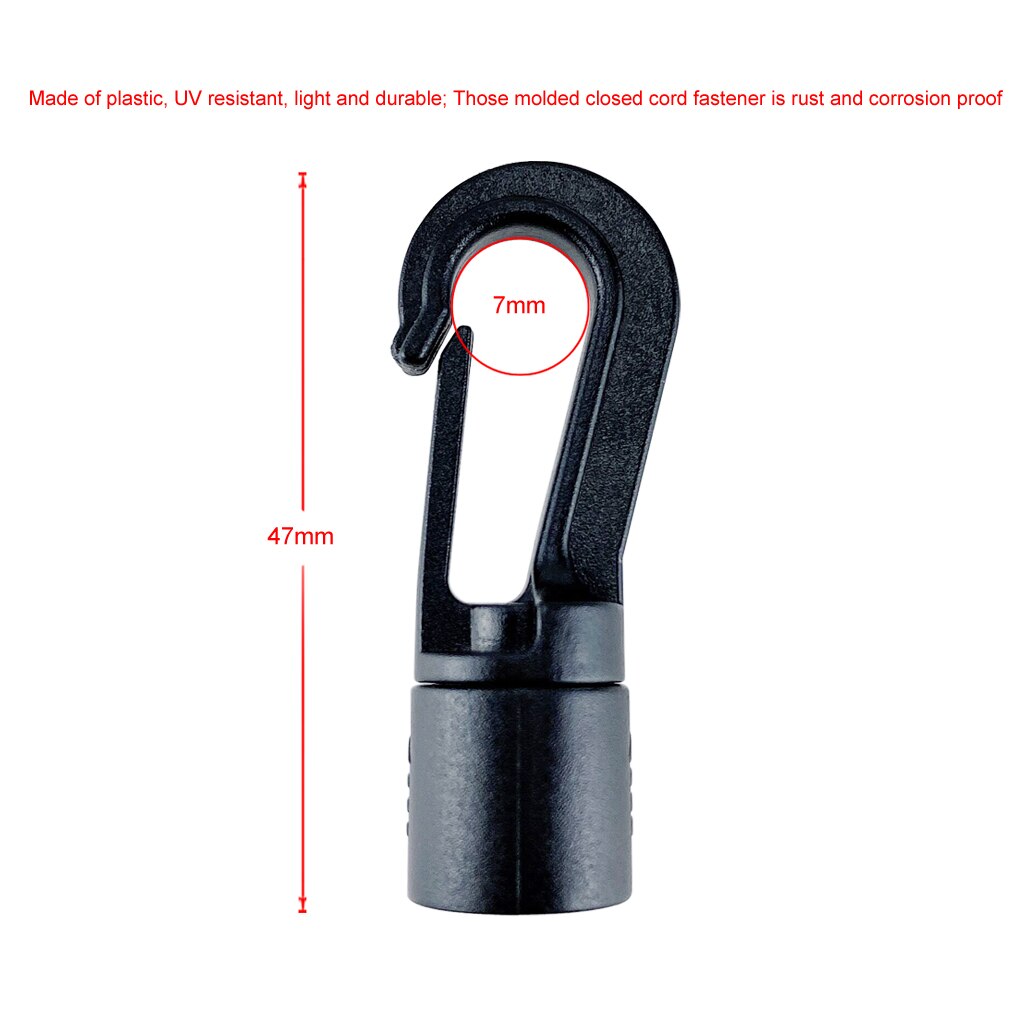 6 stykker/parti plastik karabinspænde bungee shock... – Vicedeal