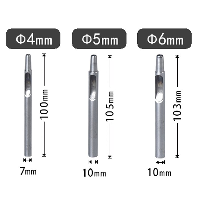 SPC Hole Punch Set 3 size/set 4mm/5mm/6mm Round Pu... – Grandado