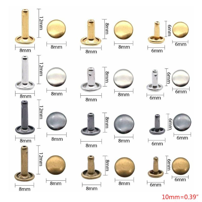 Leather rivet Kit, 360 Sets Double Cap Brass rivet... – Grandado