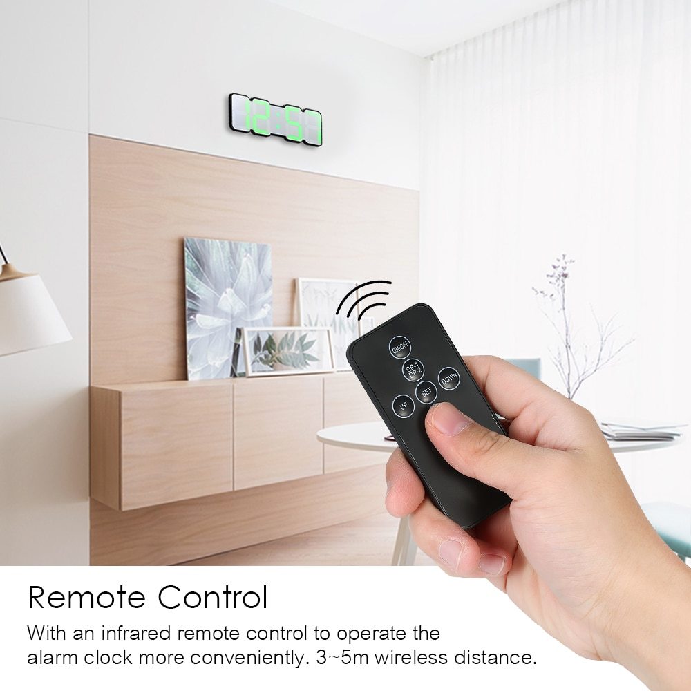 3D Wekkers 12H/24H Snoozing Afstandsbediening Digi... – Grandado